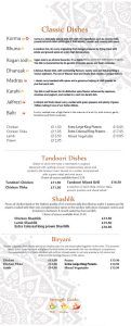 Restaurant Menu - Parivaar